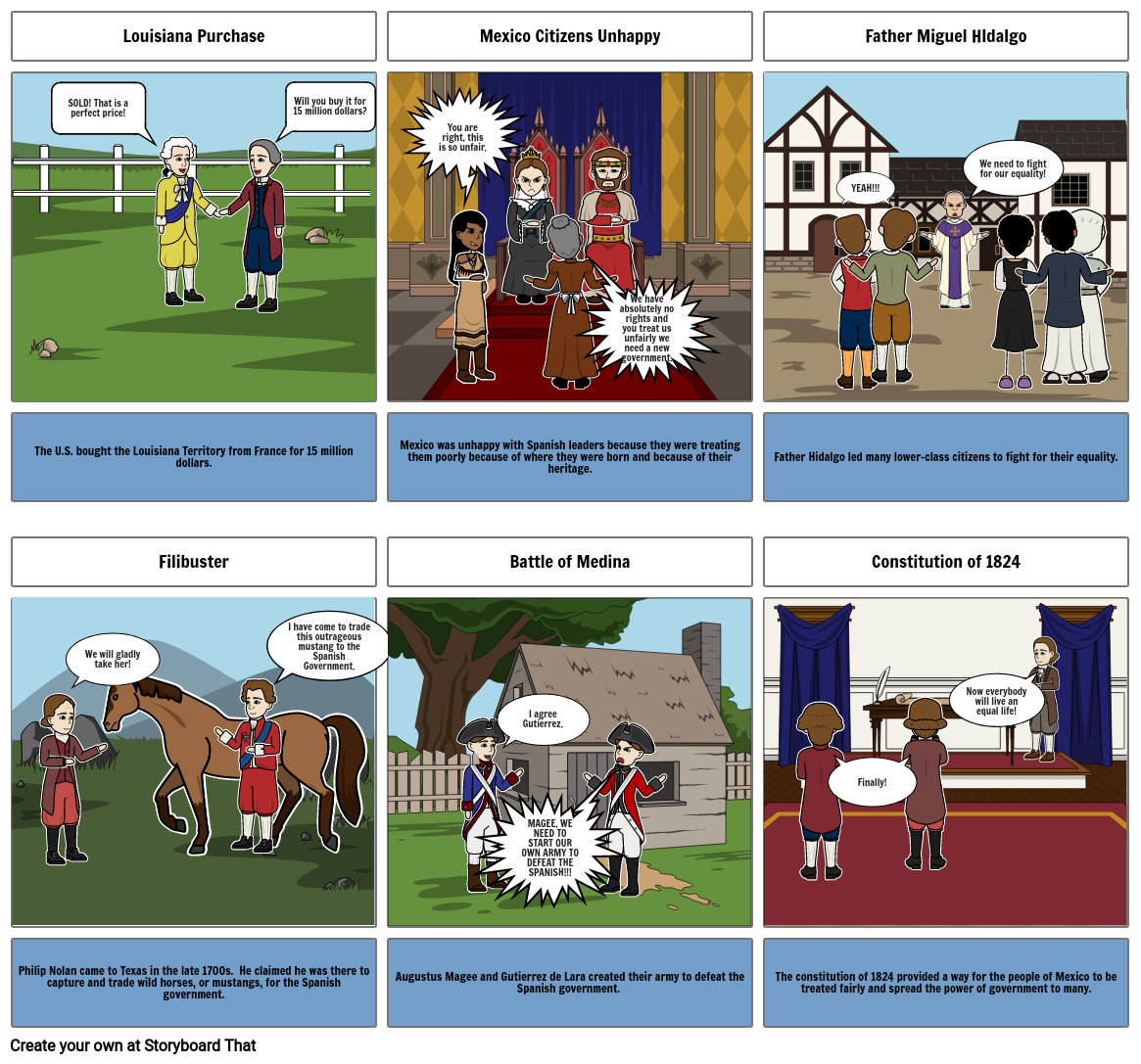 Mexico Gains Independence Storyboard par 53deeb95