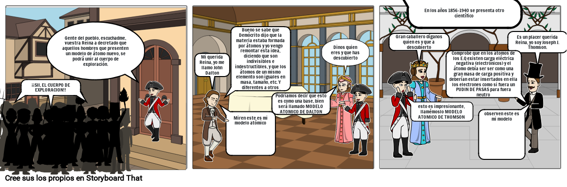 Historieta de los Modelos Atómicos Storyboard Tarafından 5465d581