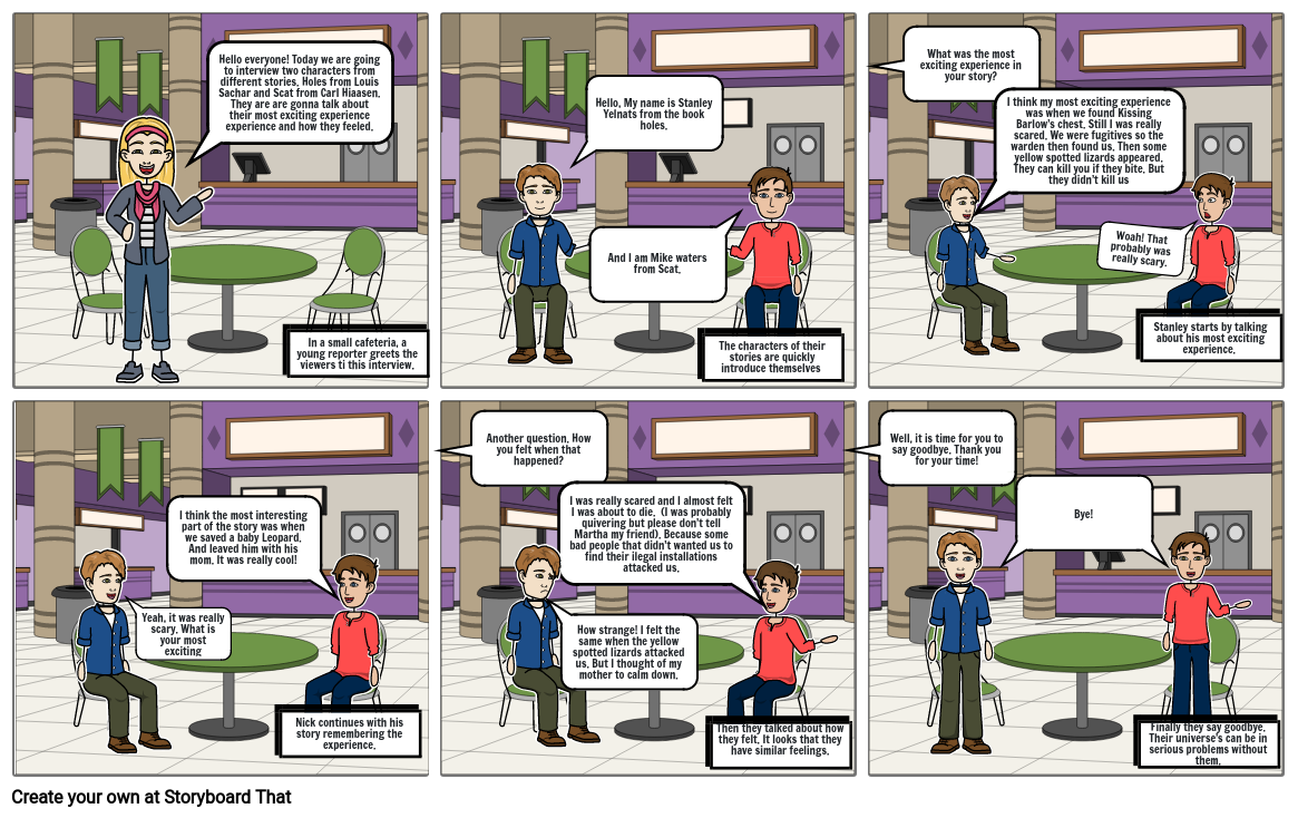 Activity vacation book and section 5 holes. Storyboard
