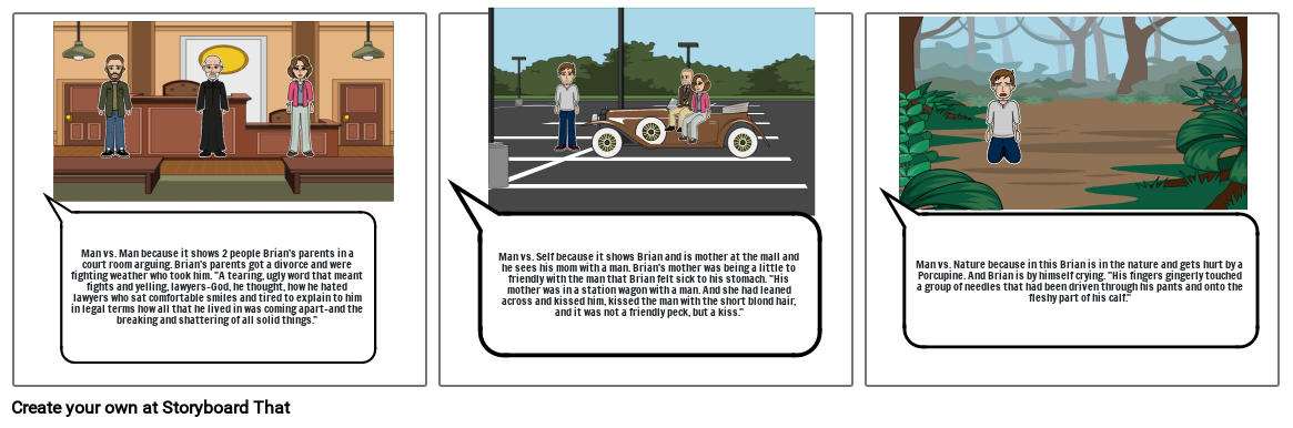 Hatchet Conflict Storyboard por 54e9f08e