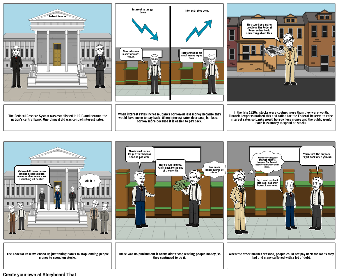 The Great Depression Storyboard af 54f3b5a3