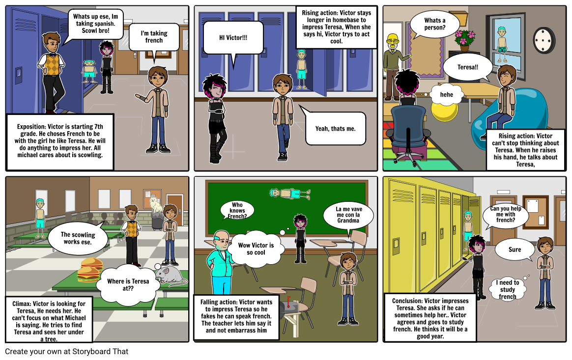 seventh grade Storyboard por 55705c68