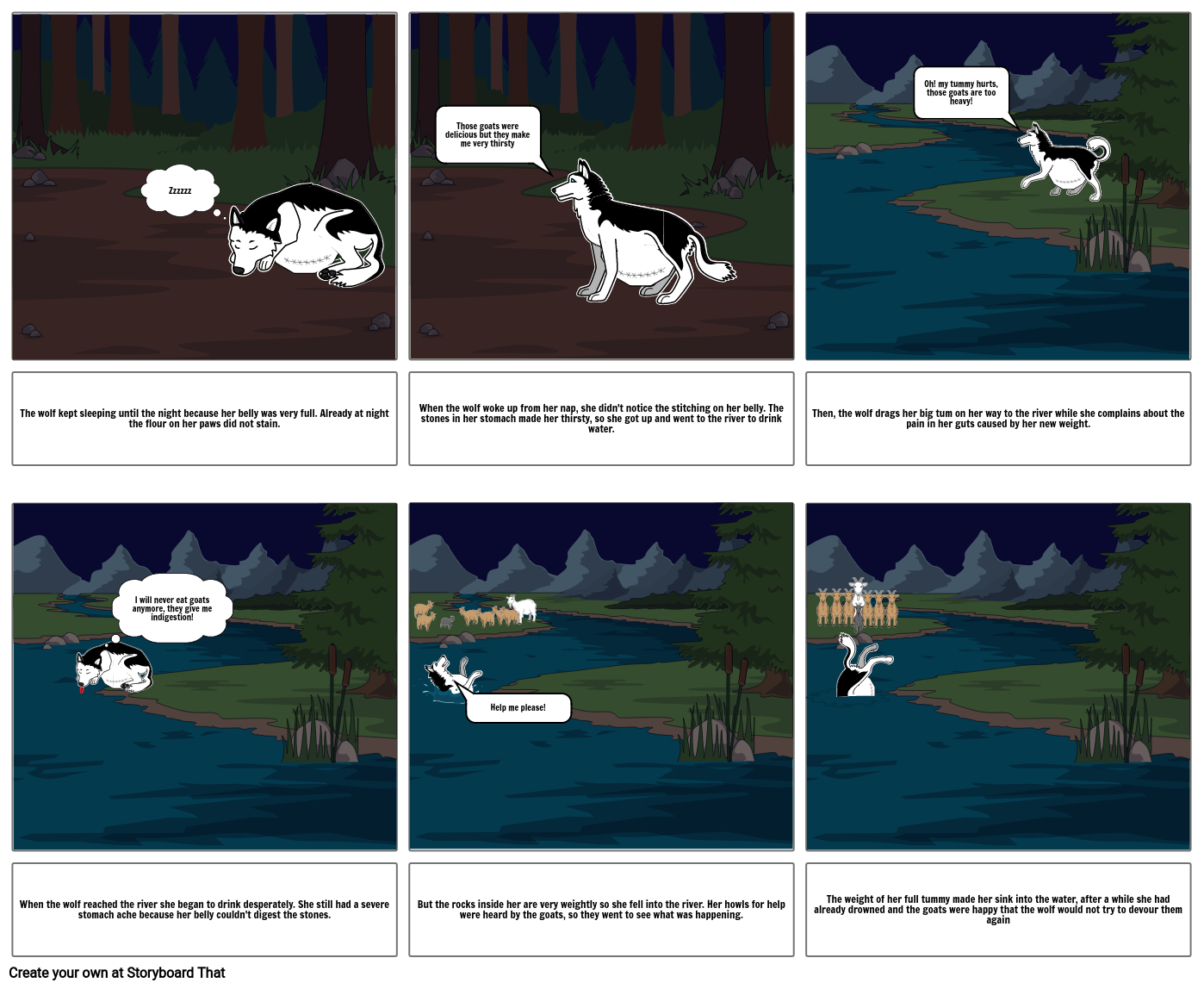 The wolf and the seven goats (part 4) Storyboard