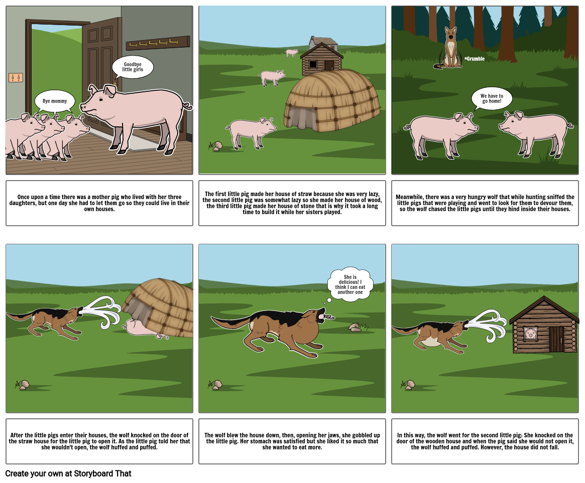 Three little pigs (part 1) Storyboard by 56b24252