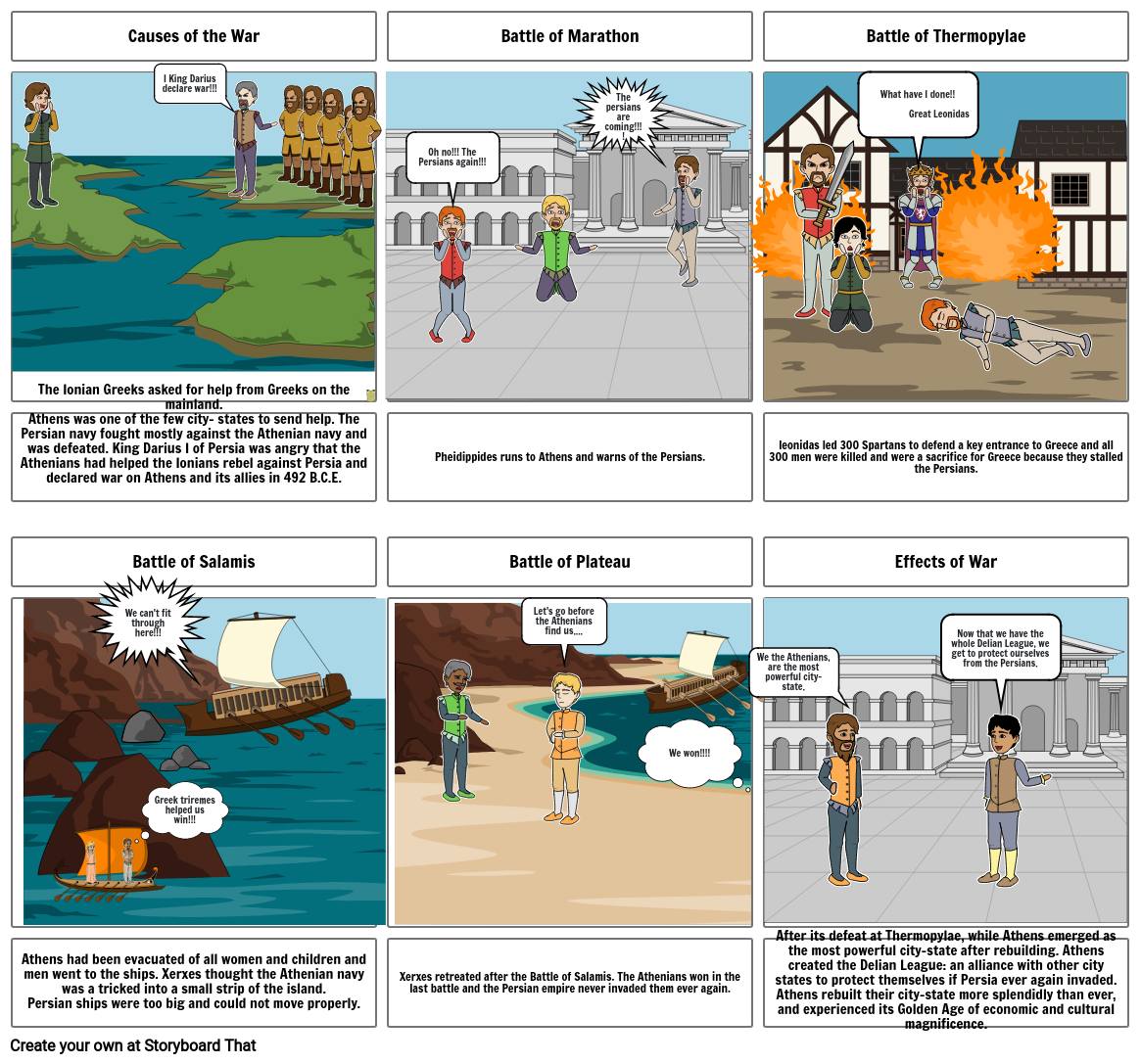 Persian Wars Comic Strip Storyboard by 56fc28a2