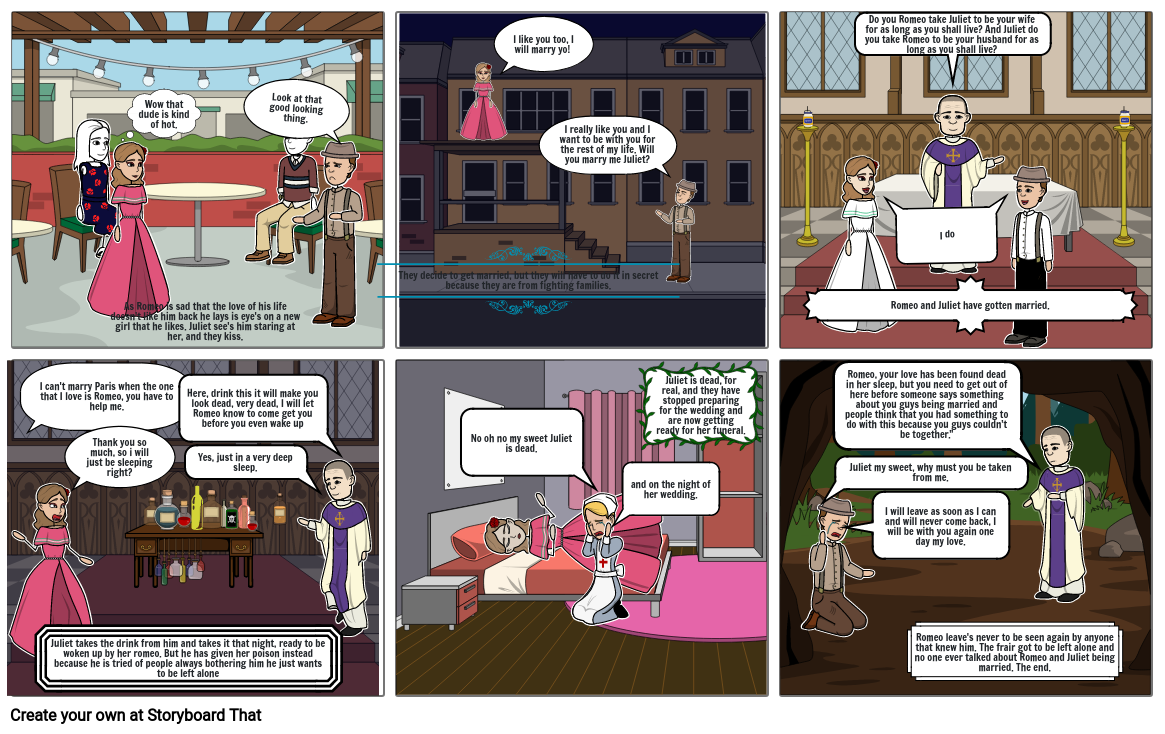 Romeo and Juliet Alternate ending Storyboard por 570250d7