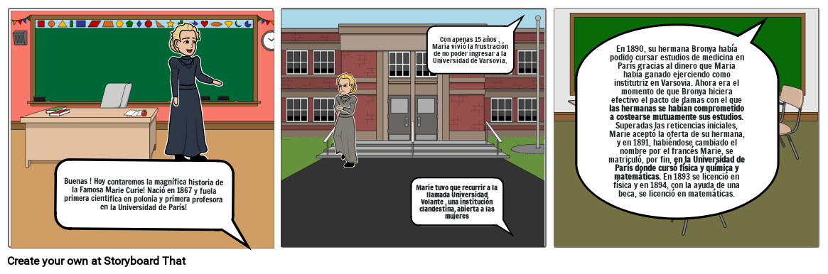 Marie Curie Storyboard par 57ec51cd
