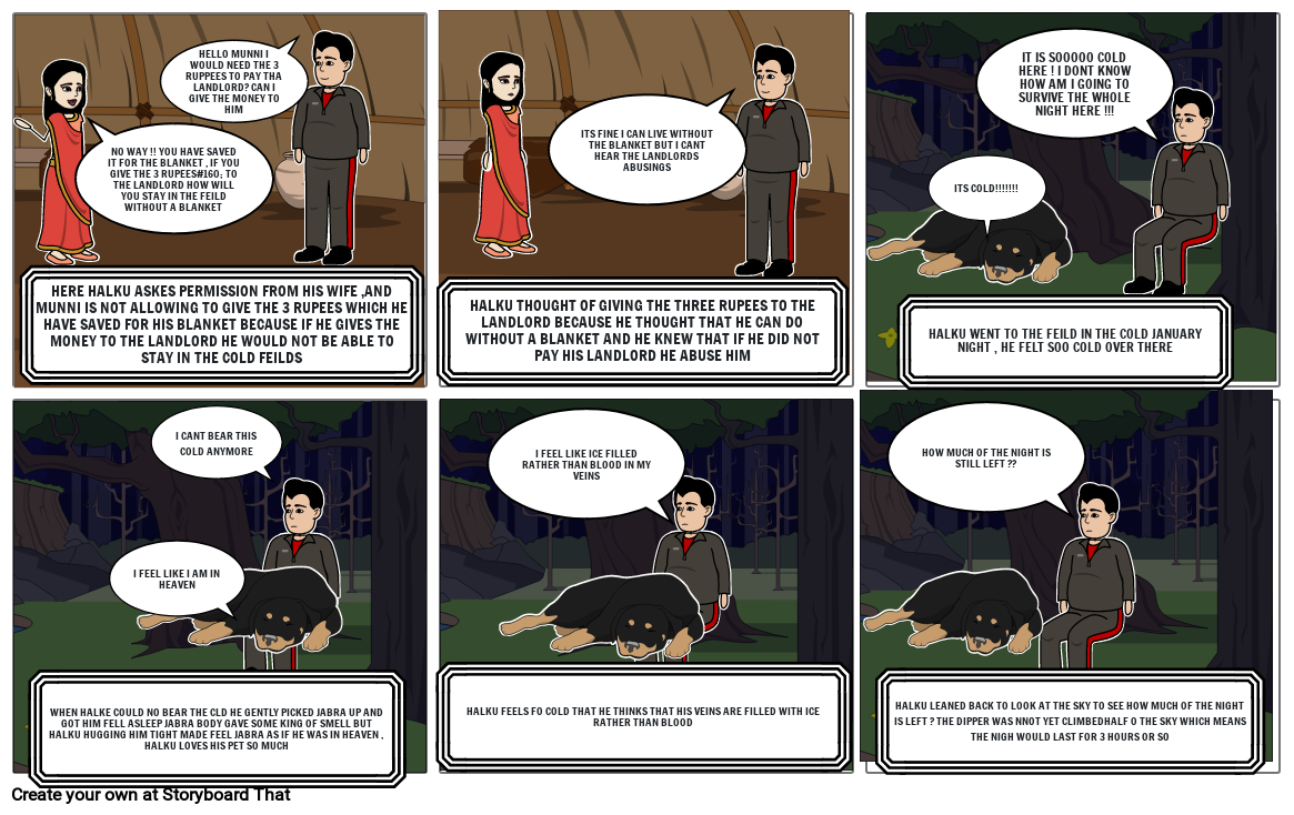 ENGLISH COMIC STRIP - THE JANUARY NIGHT Storyboard