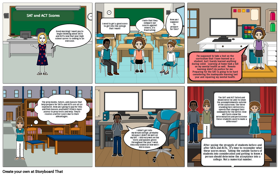 SATs and ACTs Storyboard by 589088ec