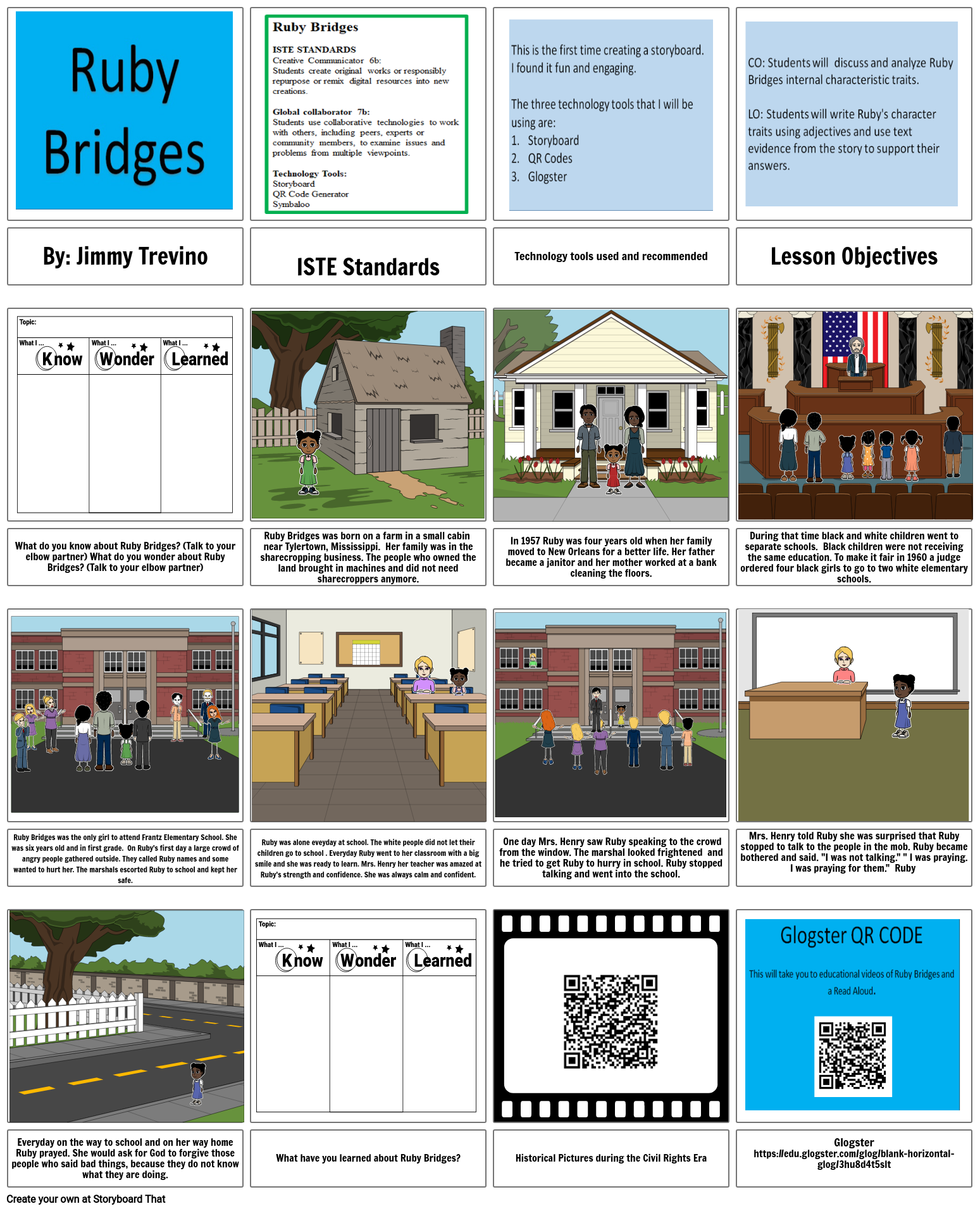 Ruby Bridges Biogrpahy Storyboard por 58953e61