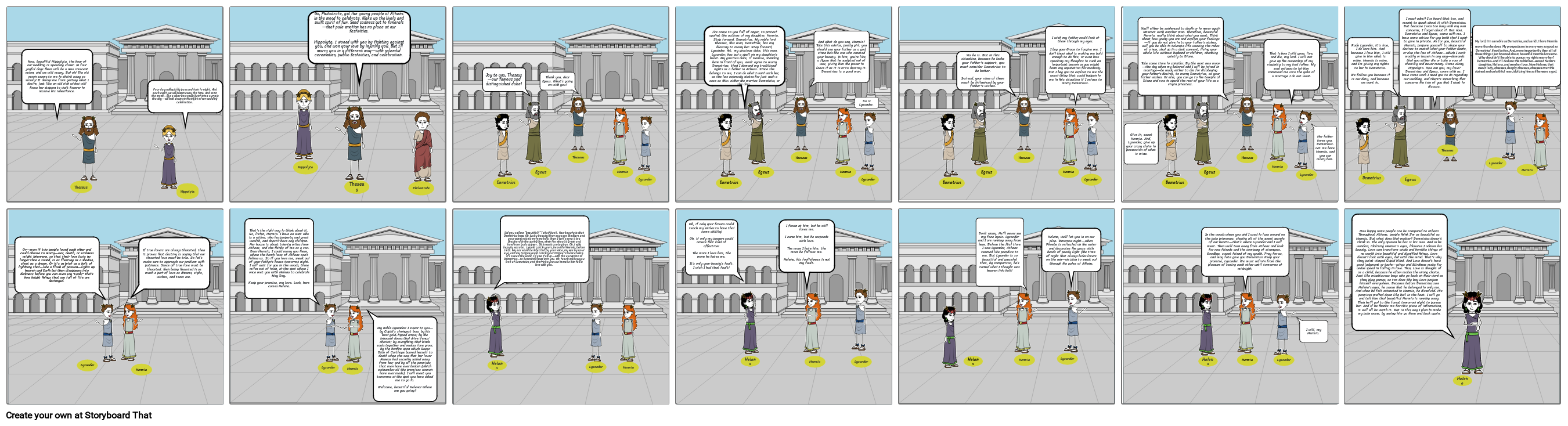 Midsummer Night's Dream by Jaydan Andujar Storyboard