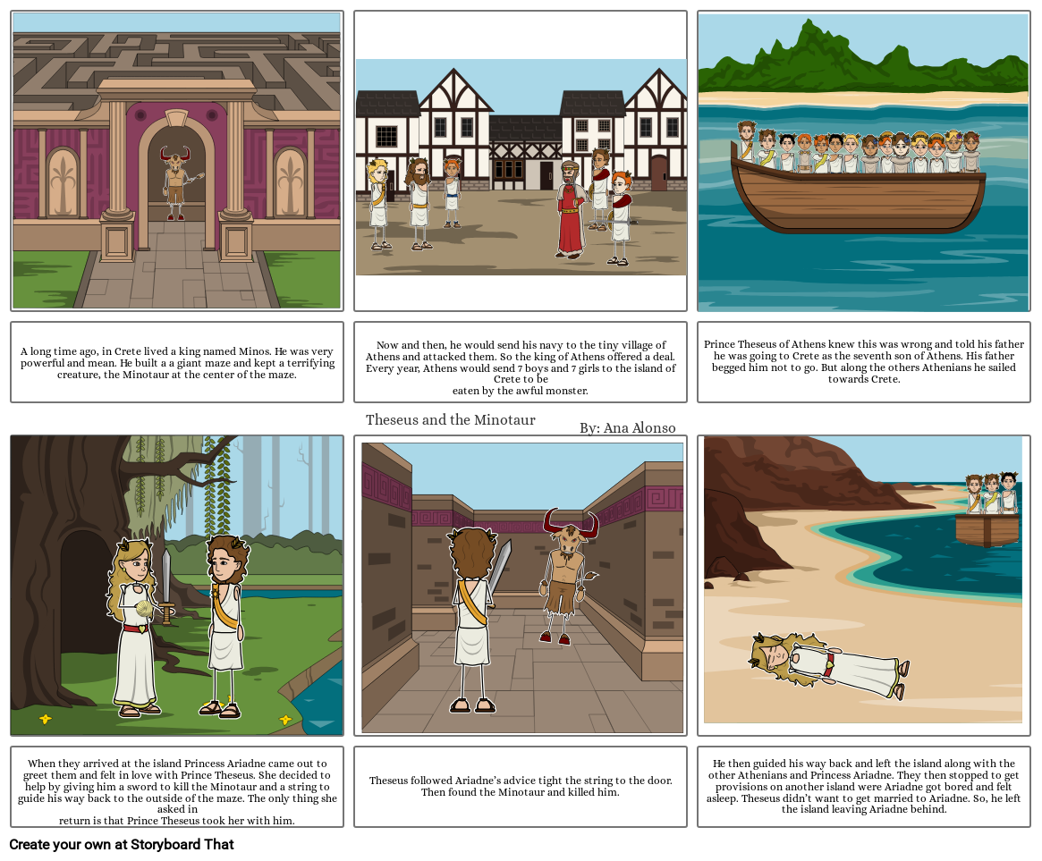 Theseus and the Minotaur Storyboard par 59192fcf