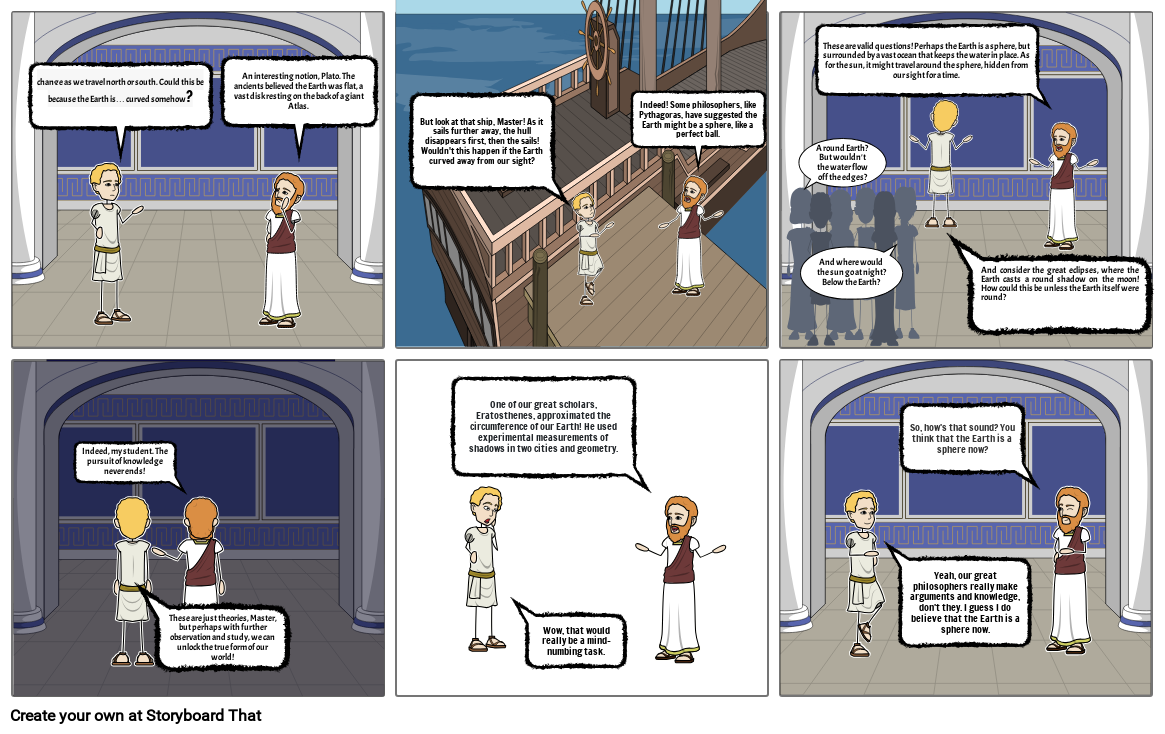 Greek view about the argument on Earth’s shape.