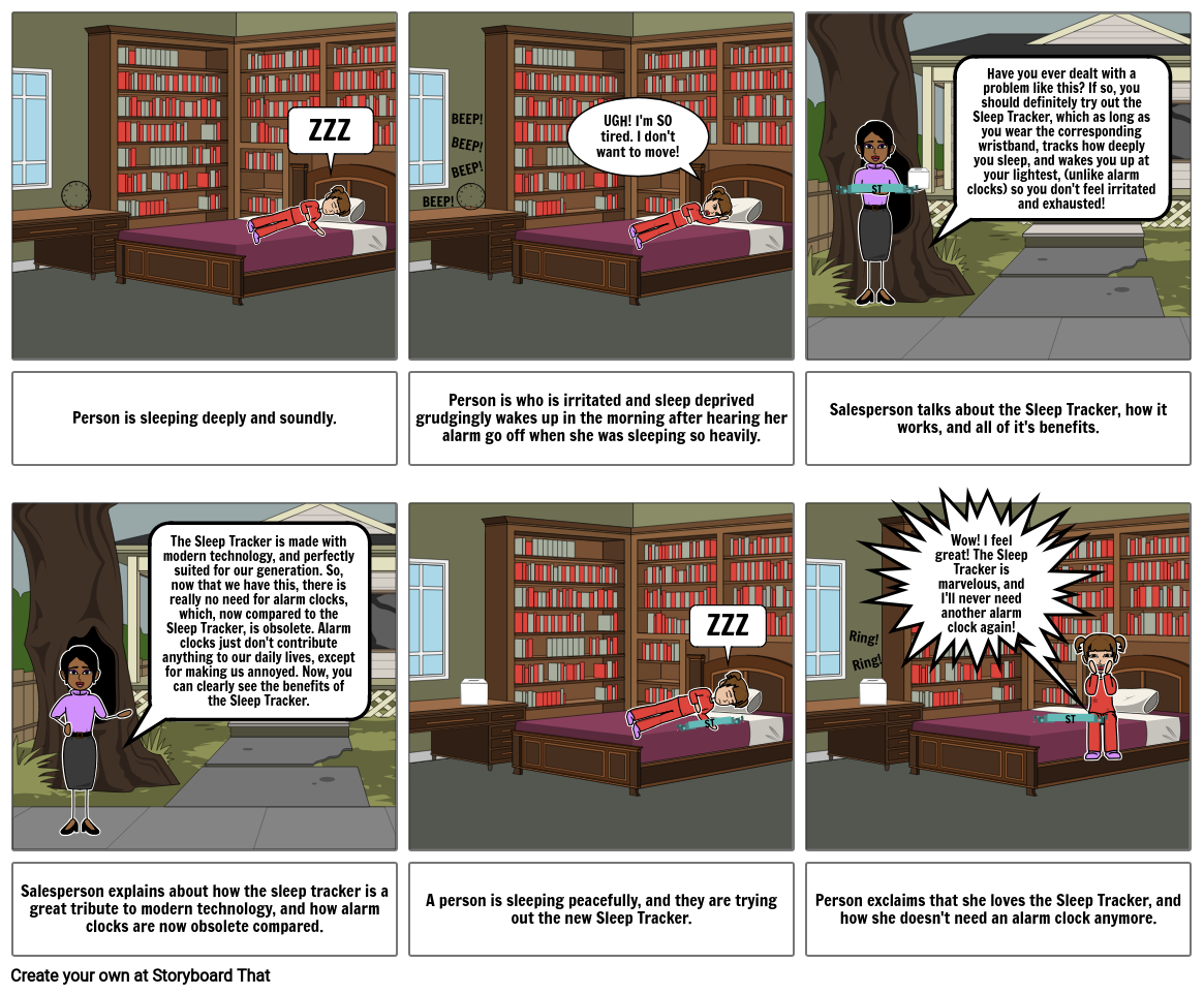 sleep tracker against alarm clocks Storyboard por 5a8907a2