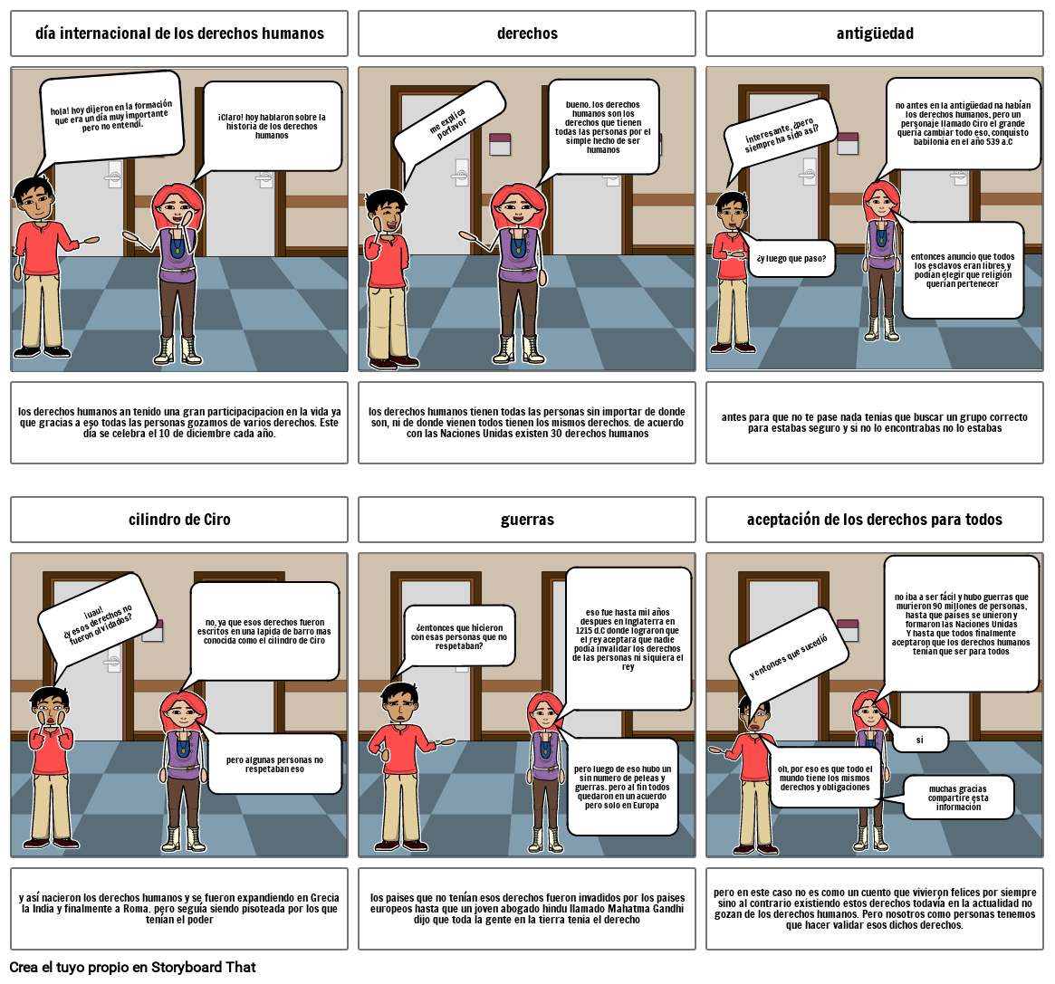 Storyboard De Los Derechos Humanos Storyboard By 5b56d403