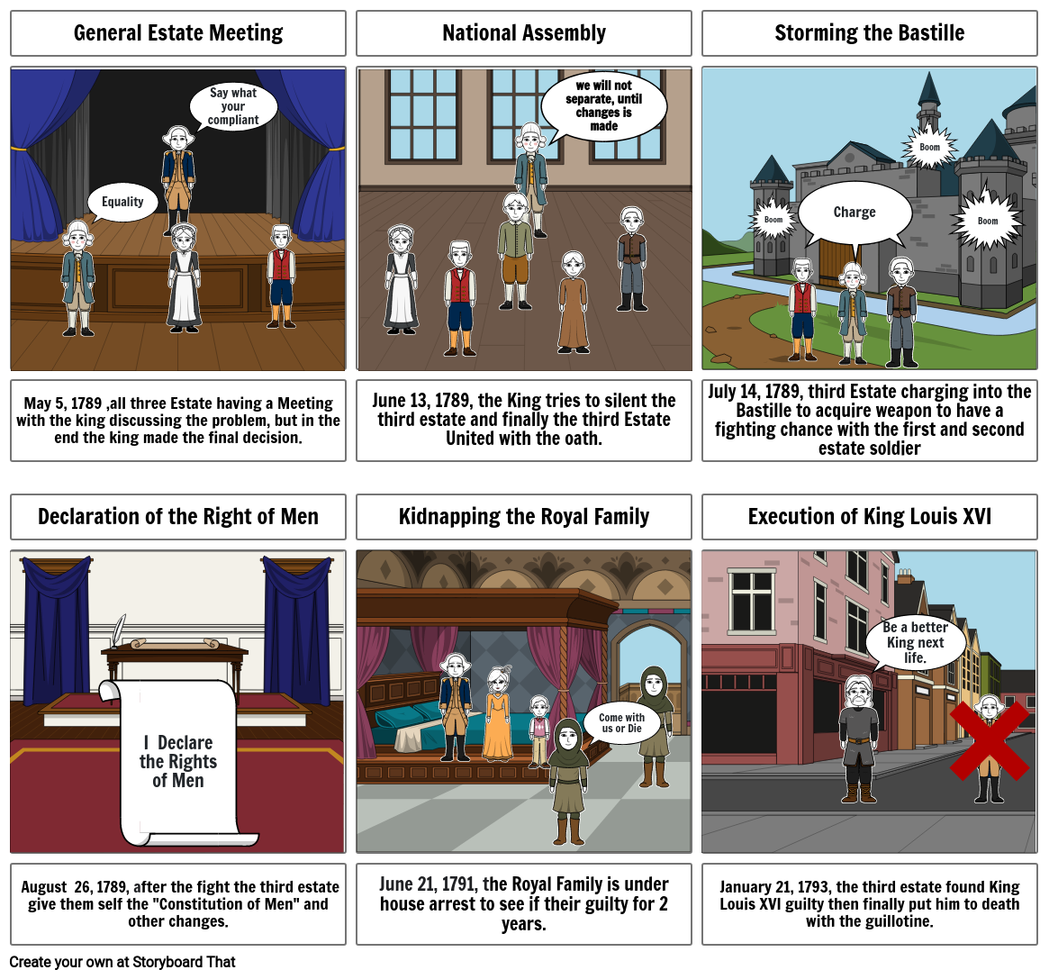 French Revolution Storyboard by 5bc17d02
