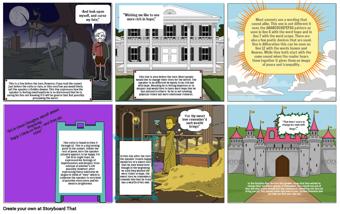 Sonnet 29 Shakespeare Storyboard por 5c7de612