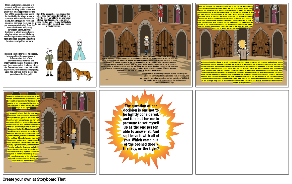 the lady or the tiger Storyboard por 5cb68a17