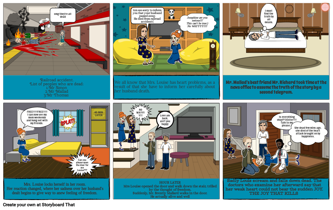 The Story of an Hour Comic Storyboard por 5d055a32