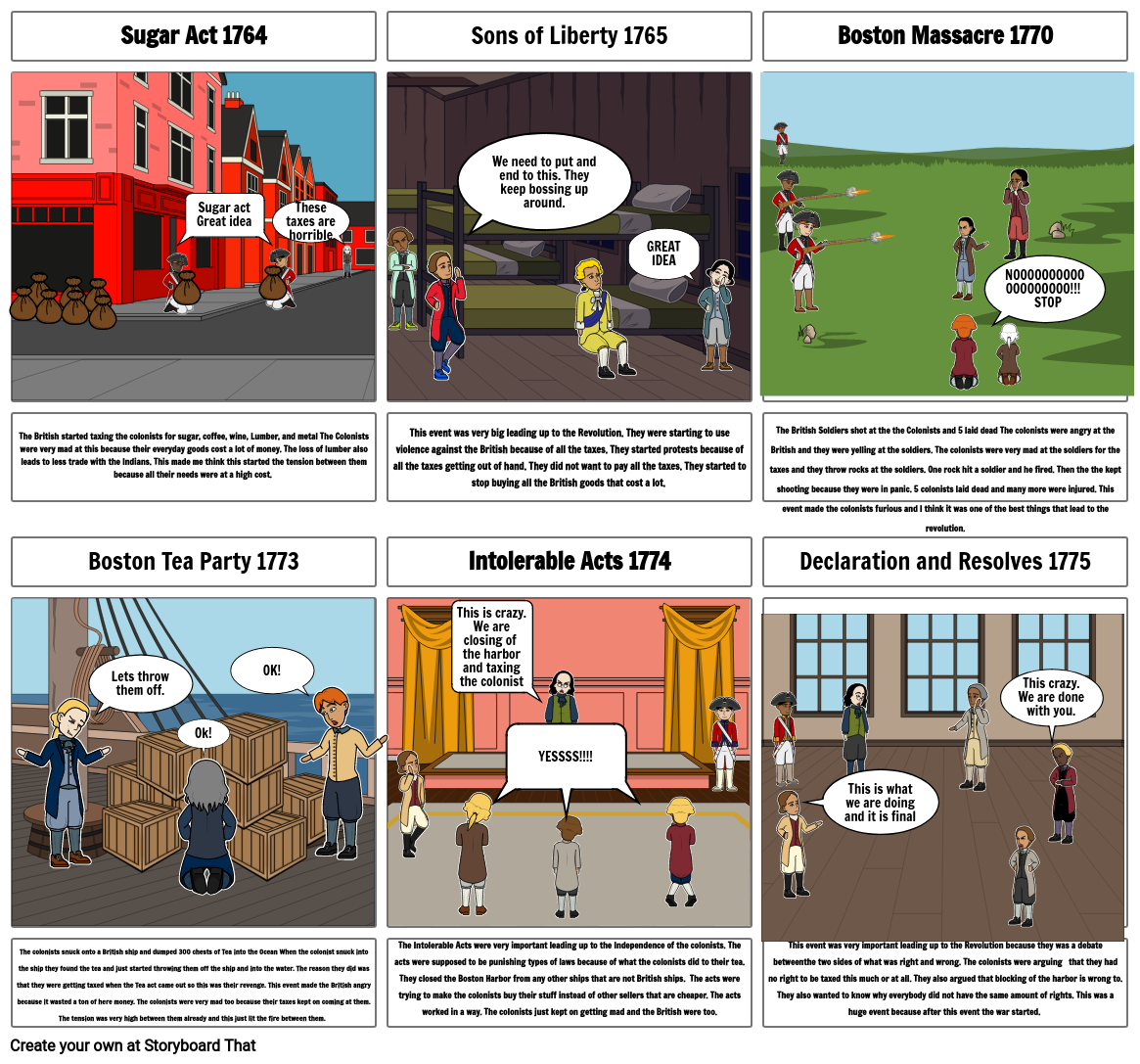 Dylan Coleman Road to Revolution TimeLine Storyboard