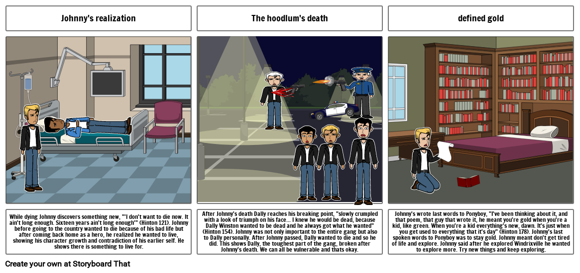 The Outsiders final project Storyboard por 5e93de7f