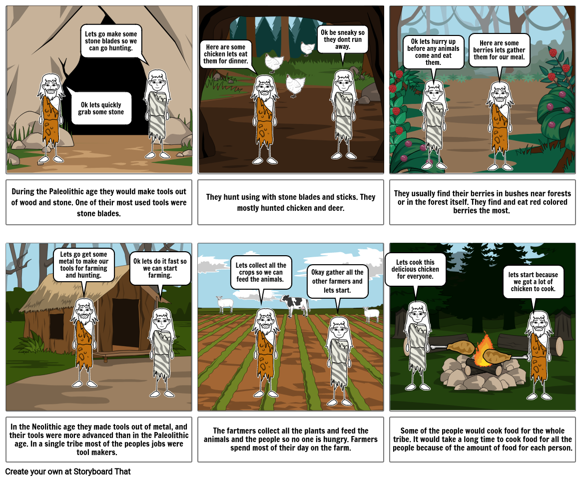 Paleolithic andNeolithic age Storyboard por 602e95ef