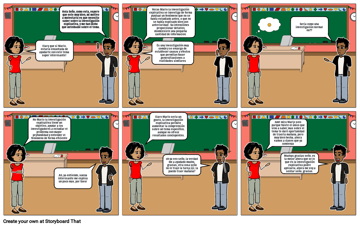La investigación Explicativa Storyboard by 6102f942