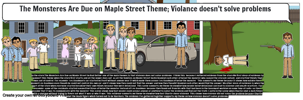 The Monsters Are Due on Maple Street Theme Storyboard
