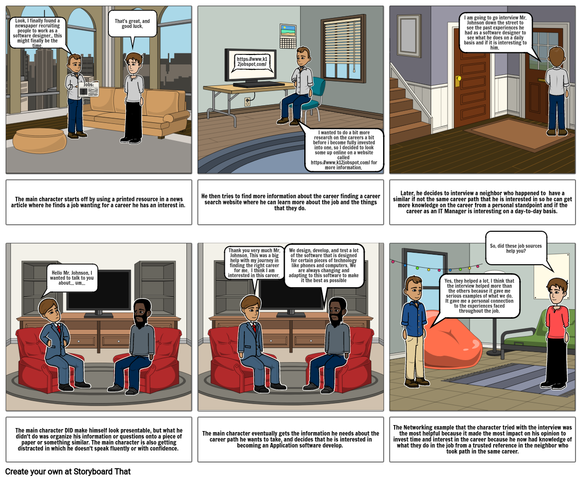 Job Sources Comic Strip Storyboard de 6180d04f