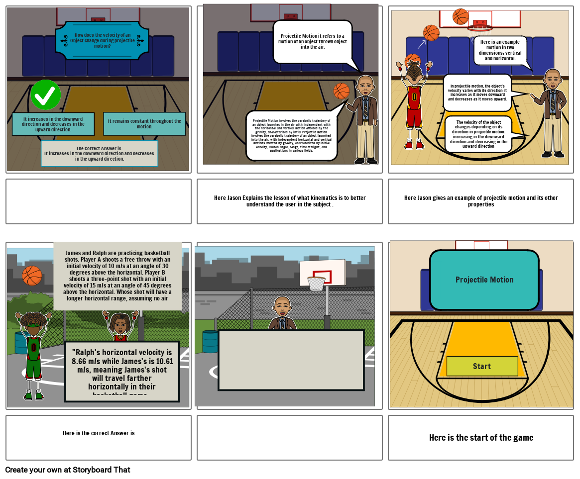 Projectile motion Storyboard by 619e8ad4