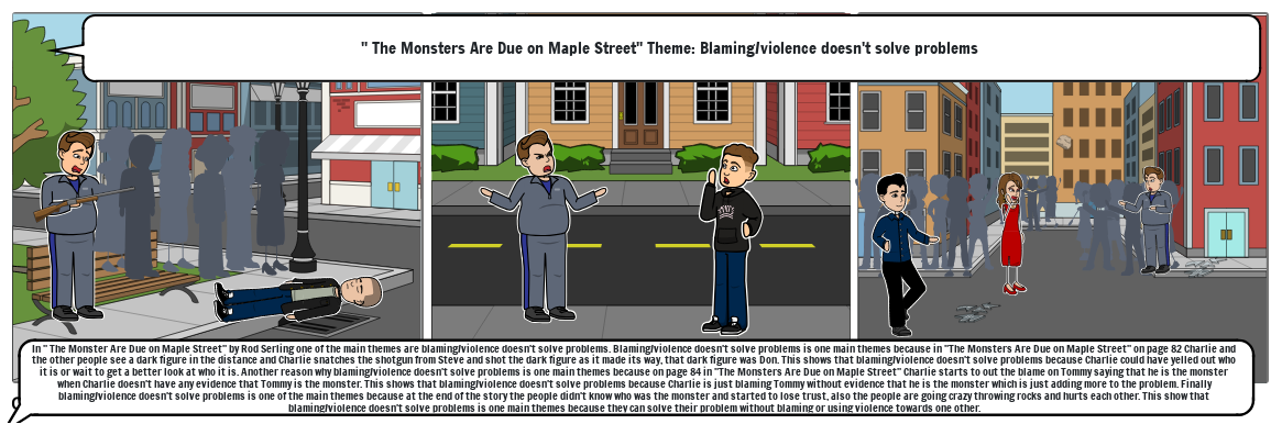 The Monsters Are Due on Maple Street Theme Storyboard