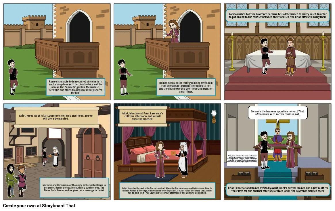 Romeo And Juliet Storyboard By 61e83d82