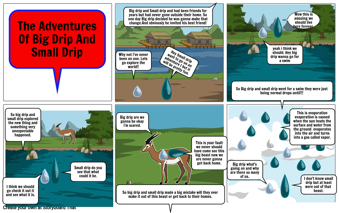 Small drip and big drip Storyboard por 6239877a