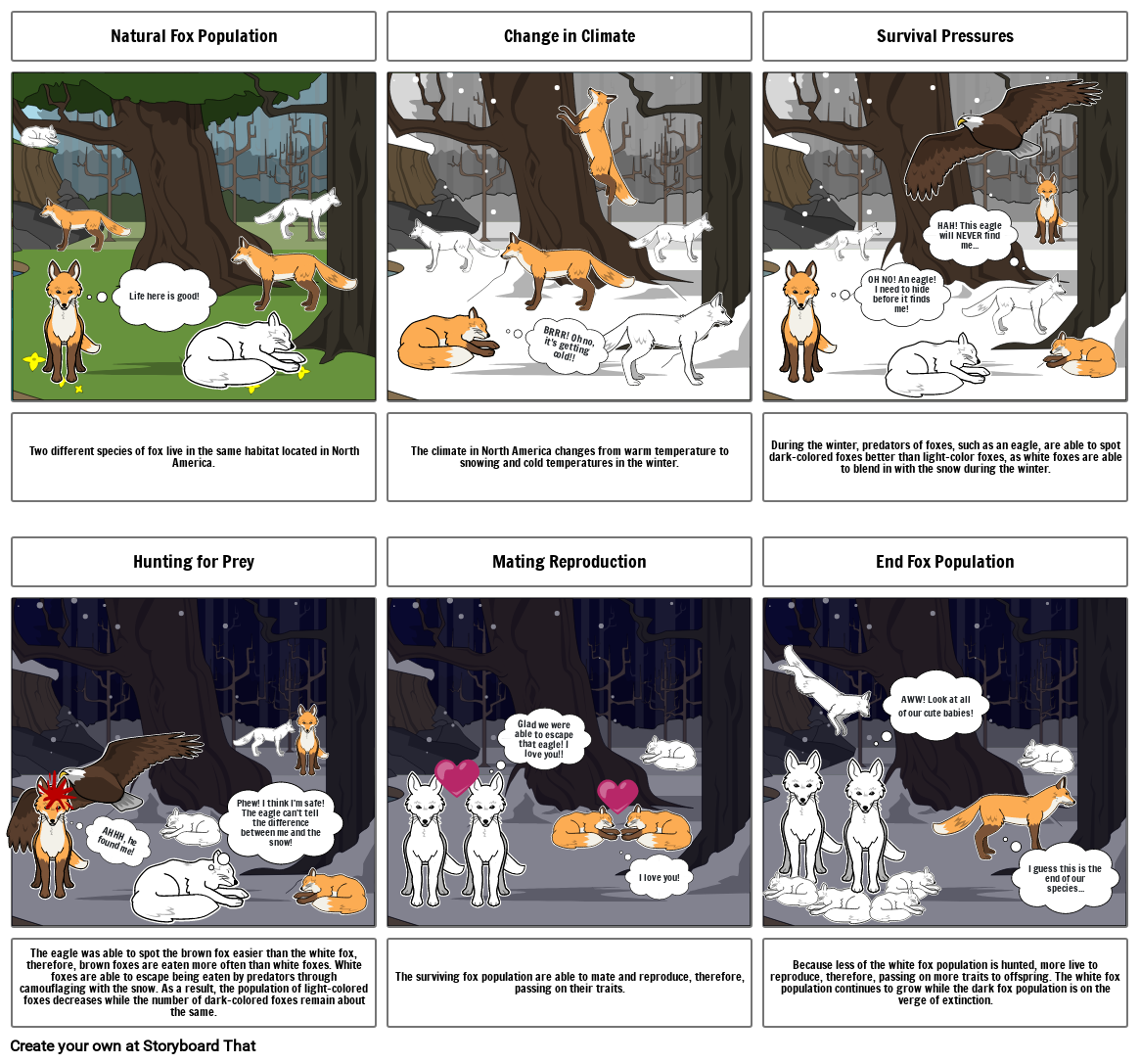 Evolution of the Fox Population Storyboard by 6395e7ca