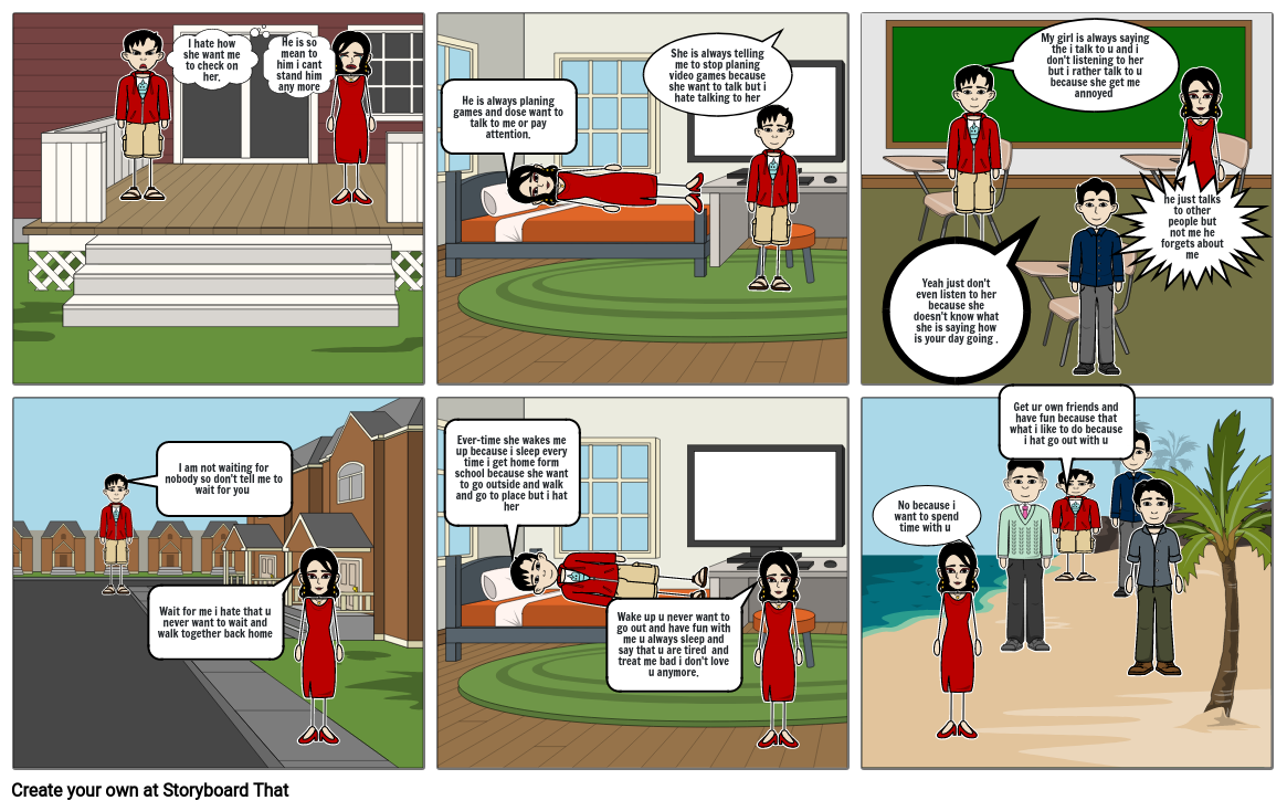 Relationship Comic Strip Storyboard by 64e3dc6a