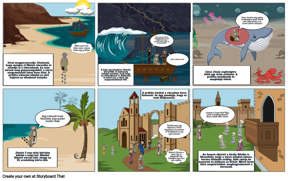 Jónás próféta története Storyboard by 65526dcb
