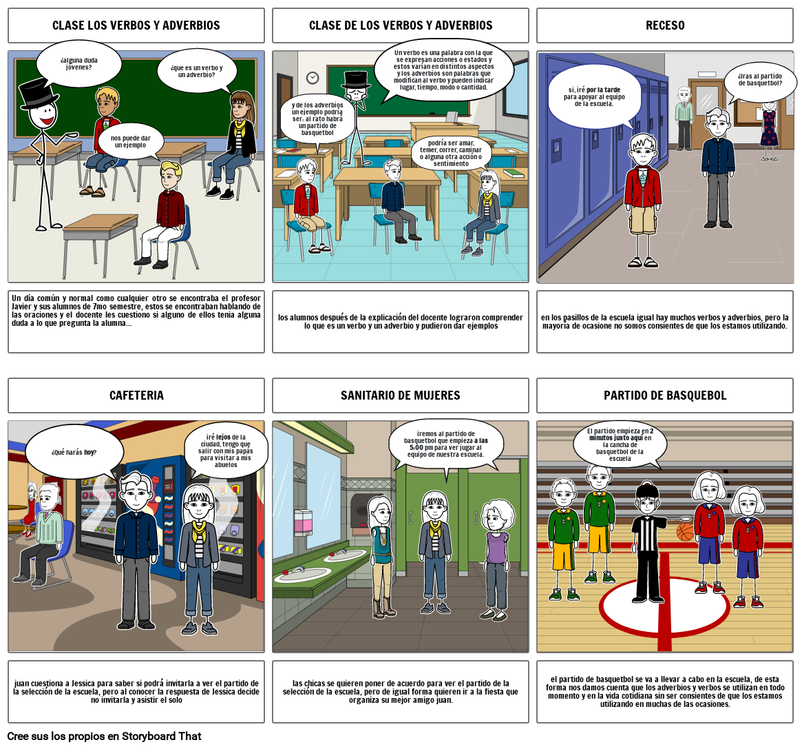 Verbos y Adverbios Storyboard por 65ca3233