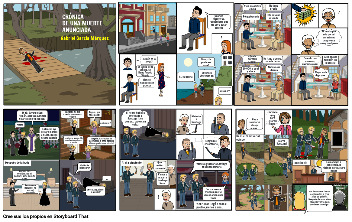 Crónica de una muerte anunciada Storyboard por 6661f456