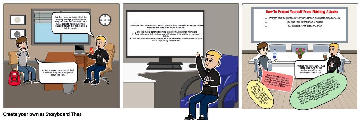 Internet Security Phishing Scams Cartoon Storyboard