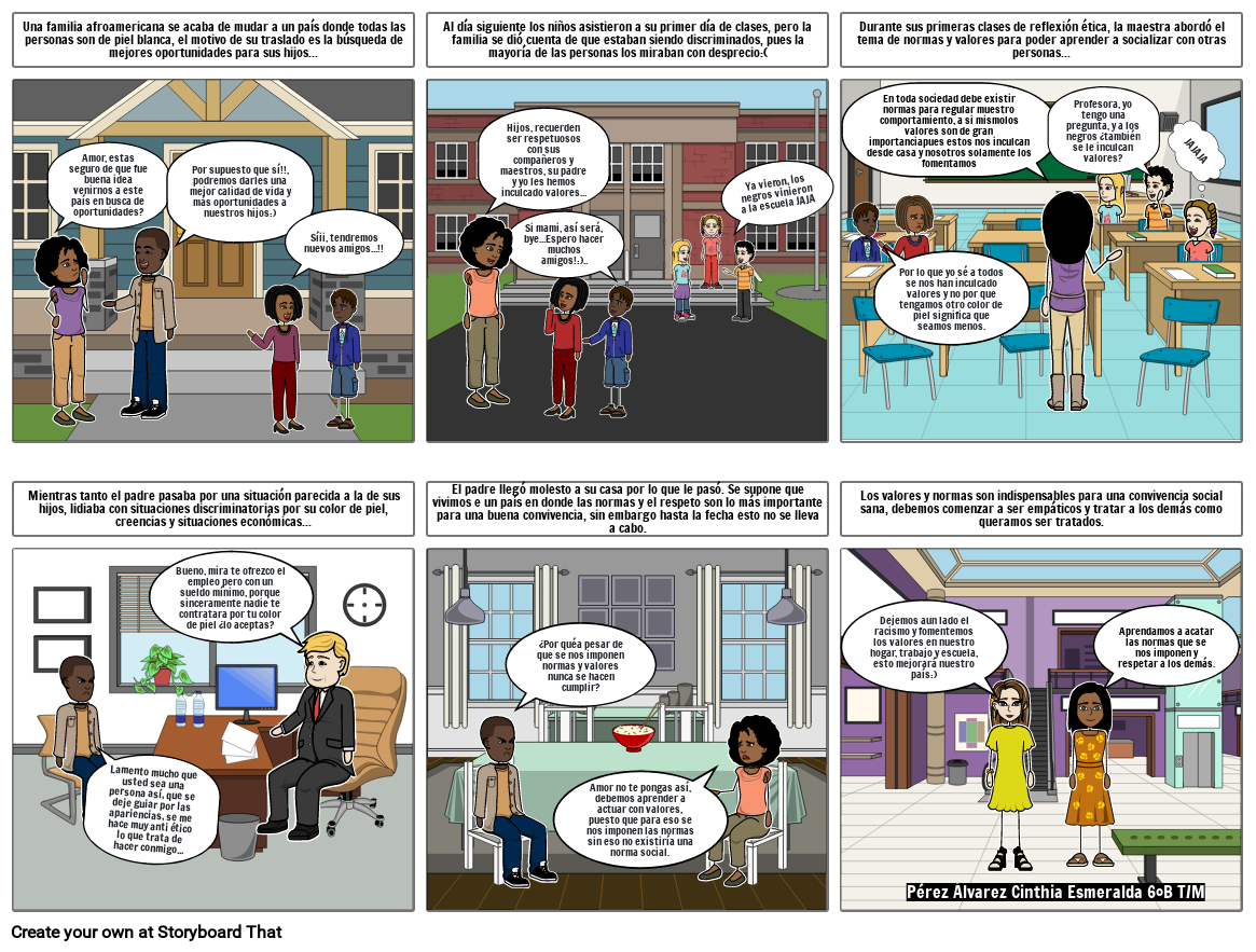 Cómic racismo y discriminación Storyboard by 675d3176