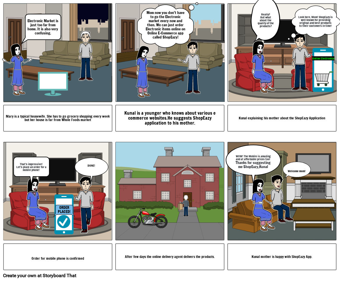 ShopEazy Story Board Storyboard by 68a3948b