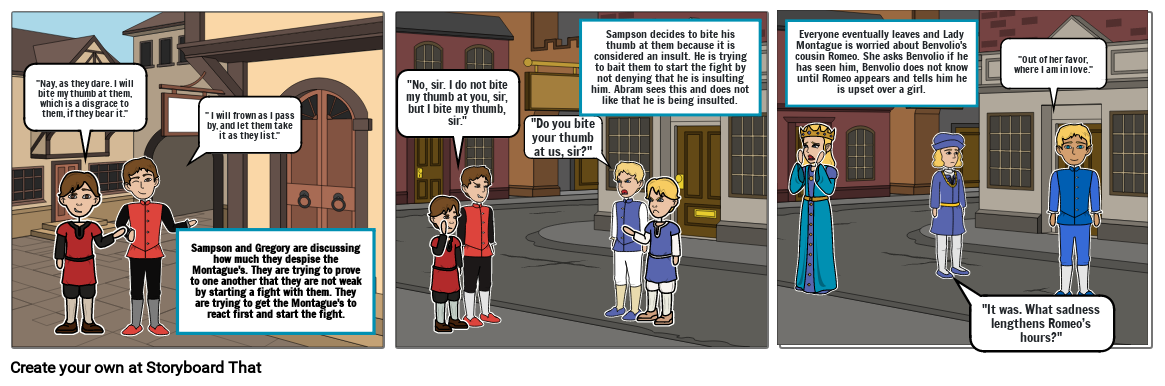 Romeo and Juliet storyboard Storyboard par 6a241a50