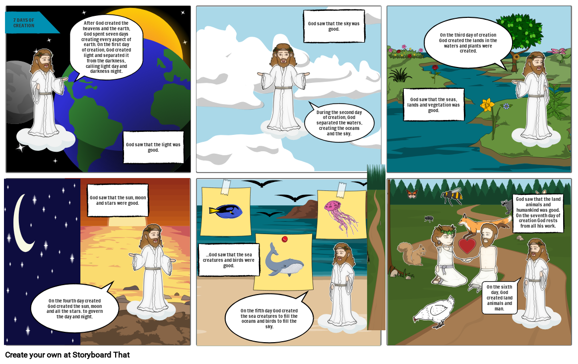 God's creation Storyboard by 6a3da22c