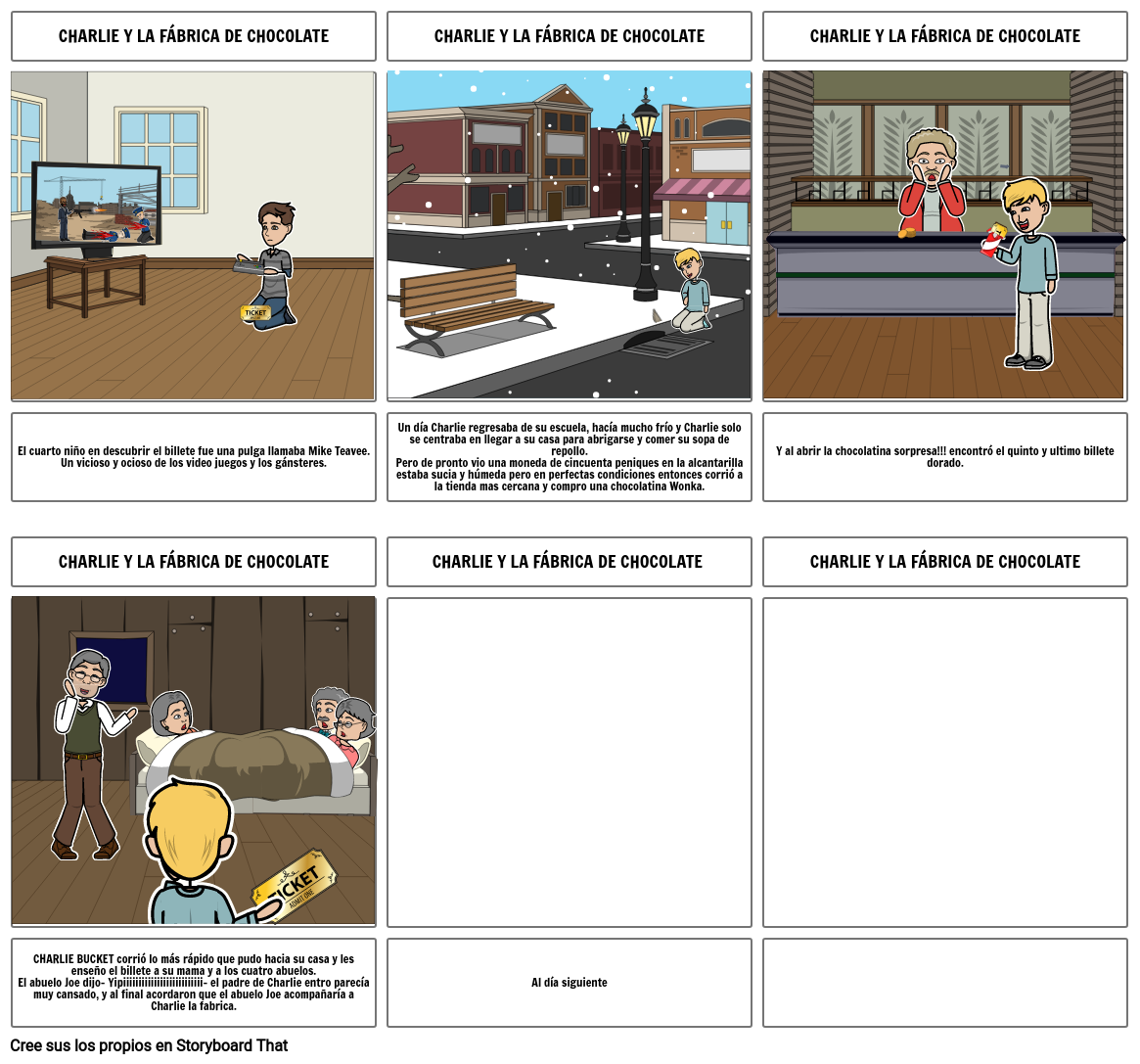 charlie yla fabrica de chocolate Storyboard par 6a802c72