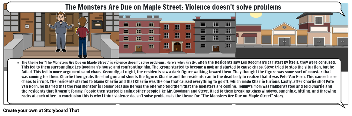 The Monsters Are Due on Maple Street Theme Storyboard