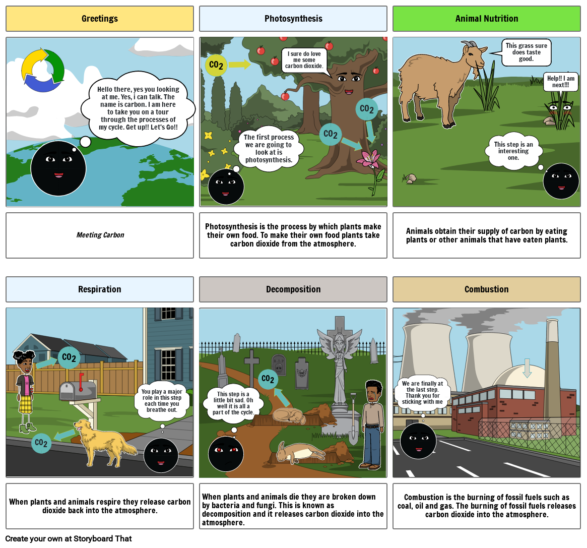 Carbon Cycle Storyboard By 6ac465f2 Carbon Cycle Storyboard By 6ac465f2