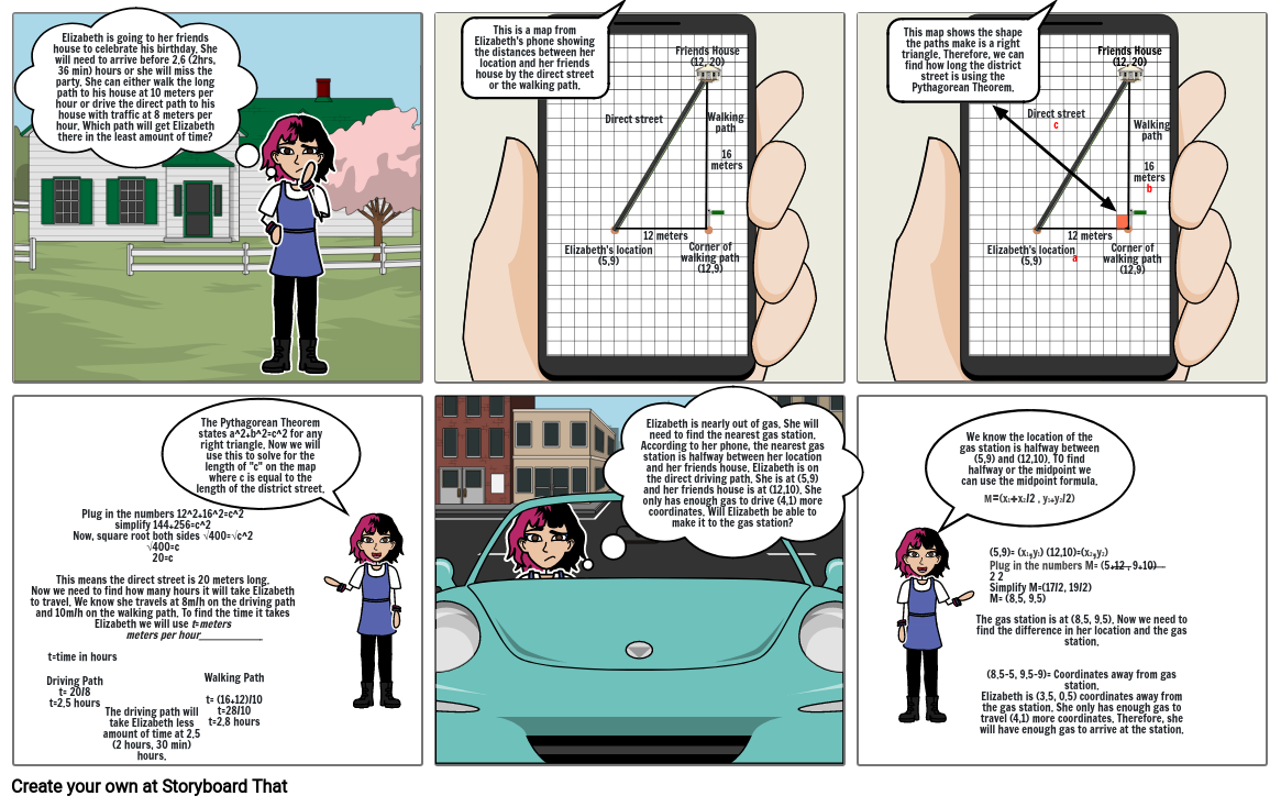 Pythagorean Theorem Comic Strip Storyboard af 6c109dce