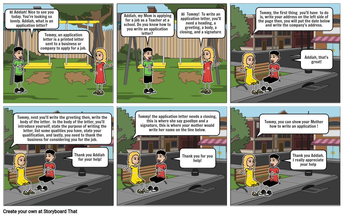 Application Letter Comic Strip Storyboard ידי 6c6f693e