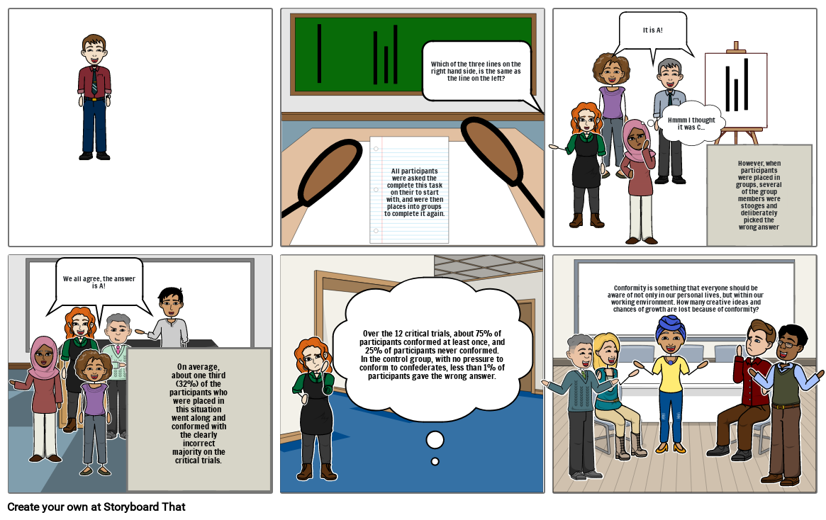 Asch Experiment Storyboard by 6cd40a11