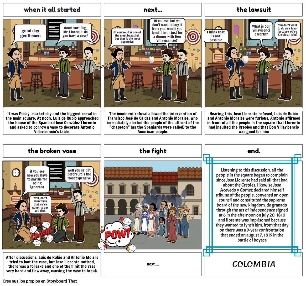 COLOMBIA INDENPENDENCE DAY Storyboard by 6d175ad8